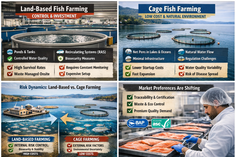 Aquaculture Land-Based vs Cage Fish Farming: Key Differences